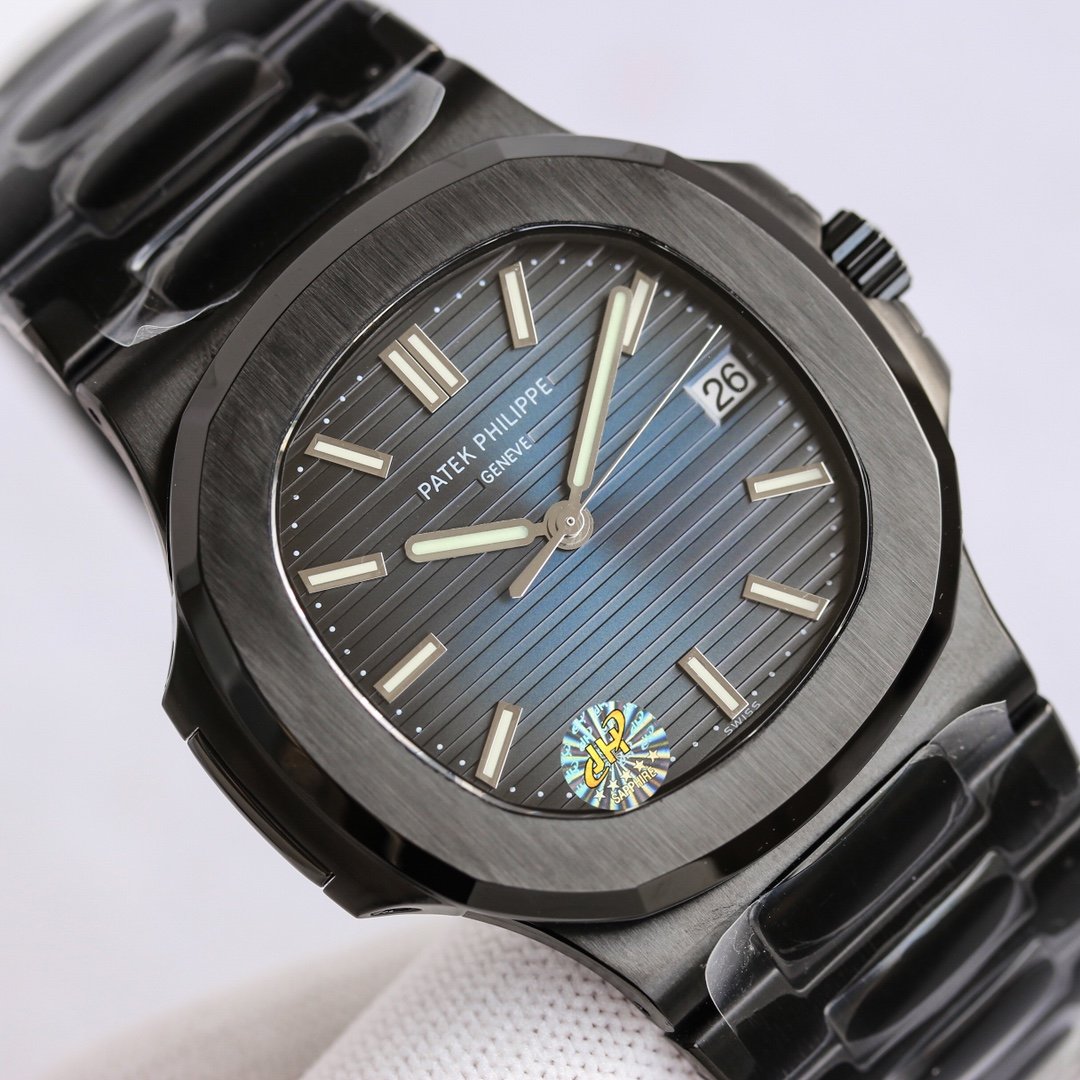 PATEK NAUTILUS 5711 CUSTOM ALL BLACK BLUE DIAL – Vittoria Paris