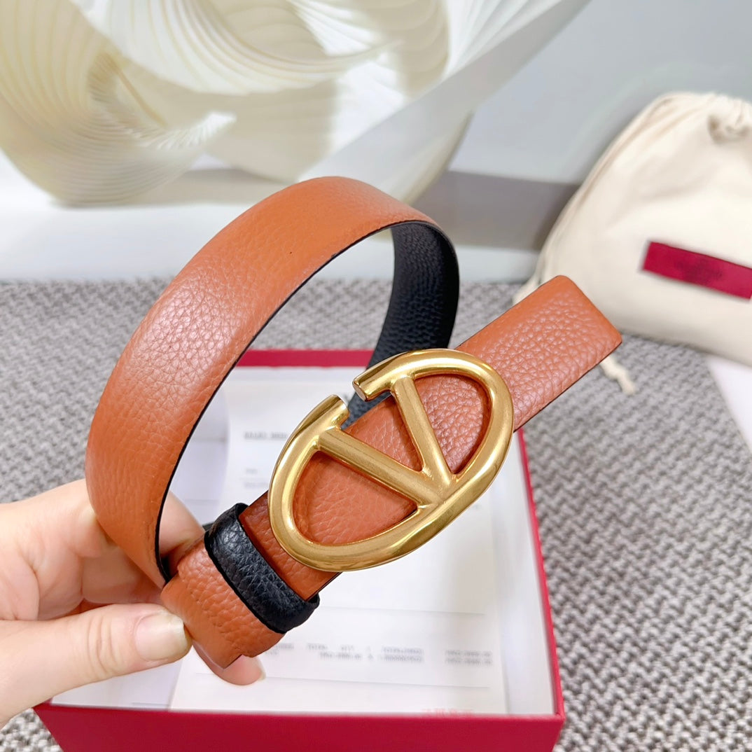 The Bold Edition Reversible Belt 30mm Brown Black Grained Calfskin Gol ...